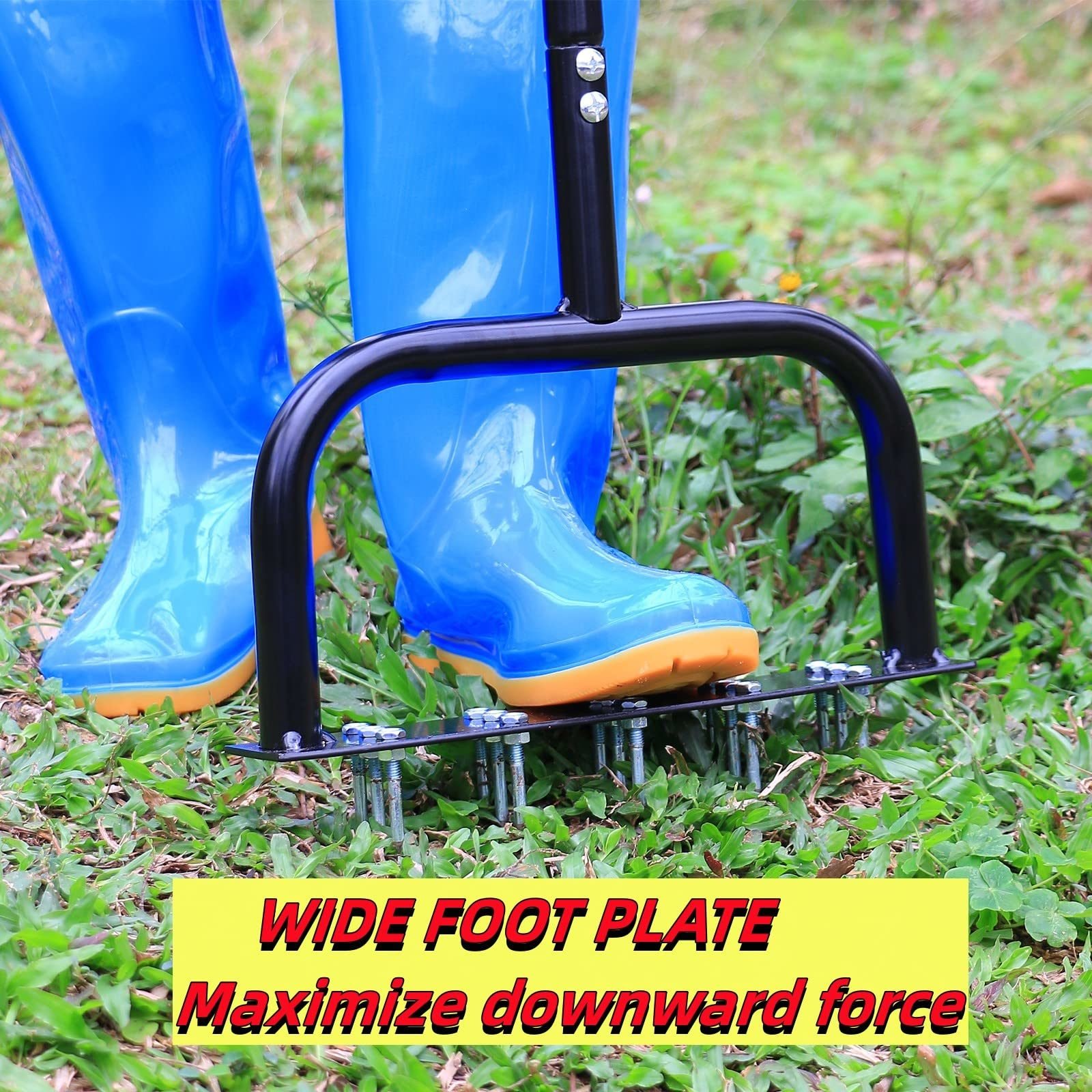 Lawn Aerator Tool Manual Metal Spike Grass Aeration with Dethatching ...